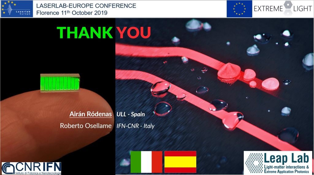 Laserlab Conference 2019 – Firenze – Light-matter interactions and ...